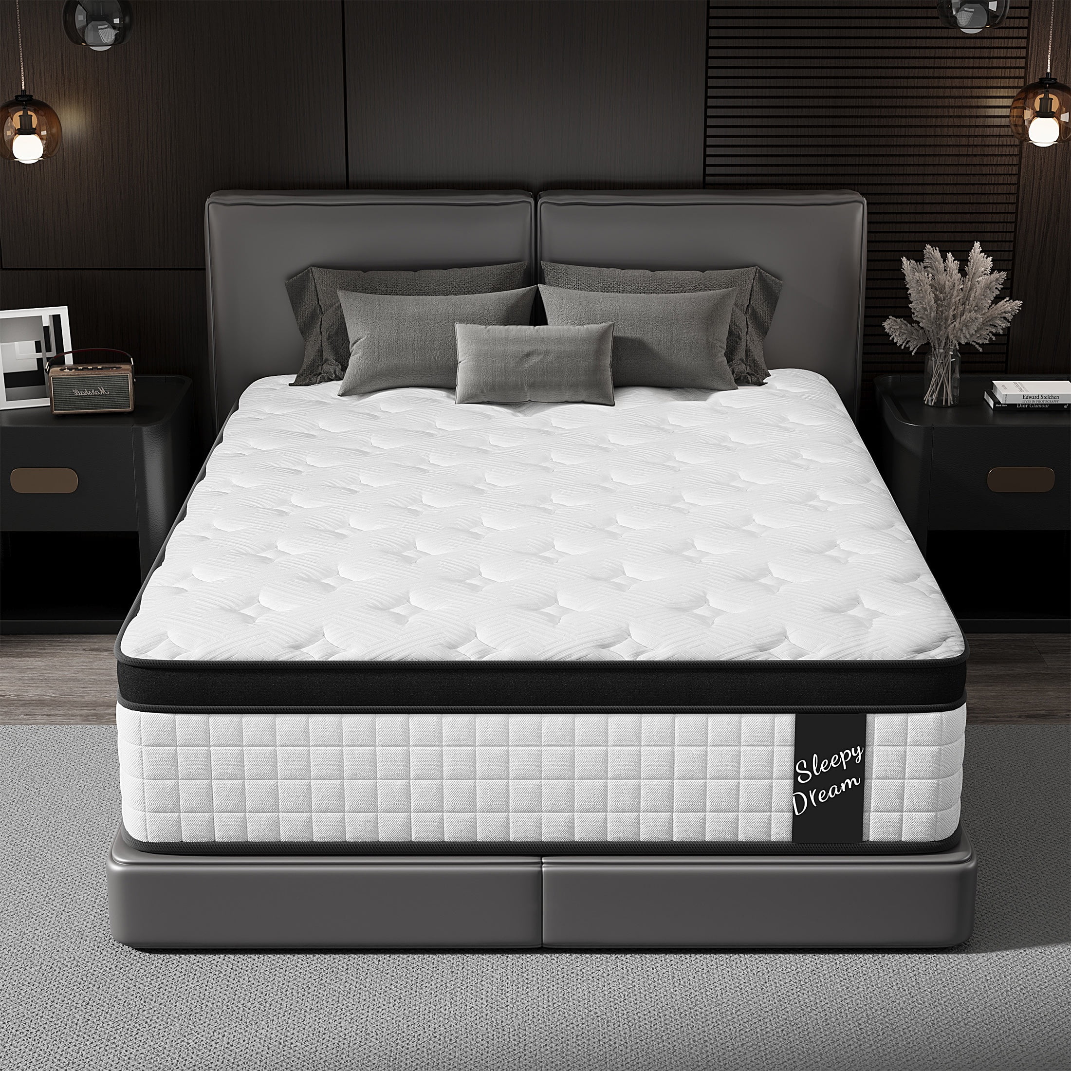 HSUNNS 12" Full Size Hybrid Memory Foam Mattress with Breathable Fabric ...