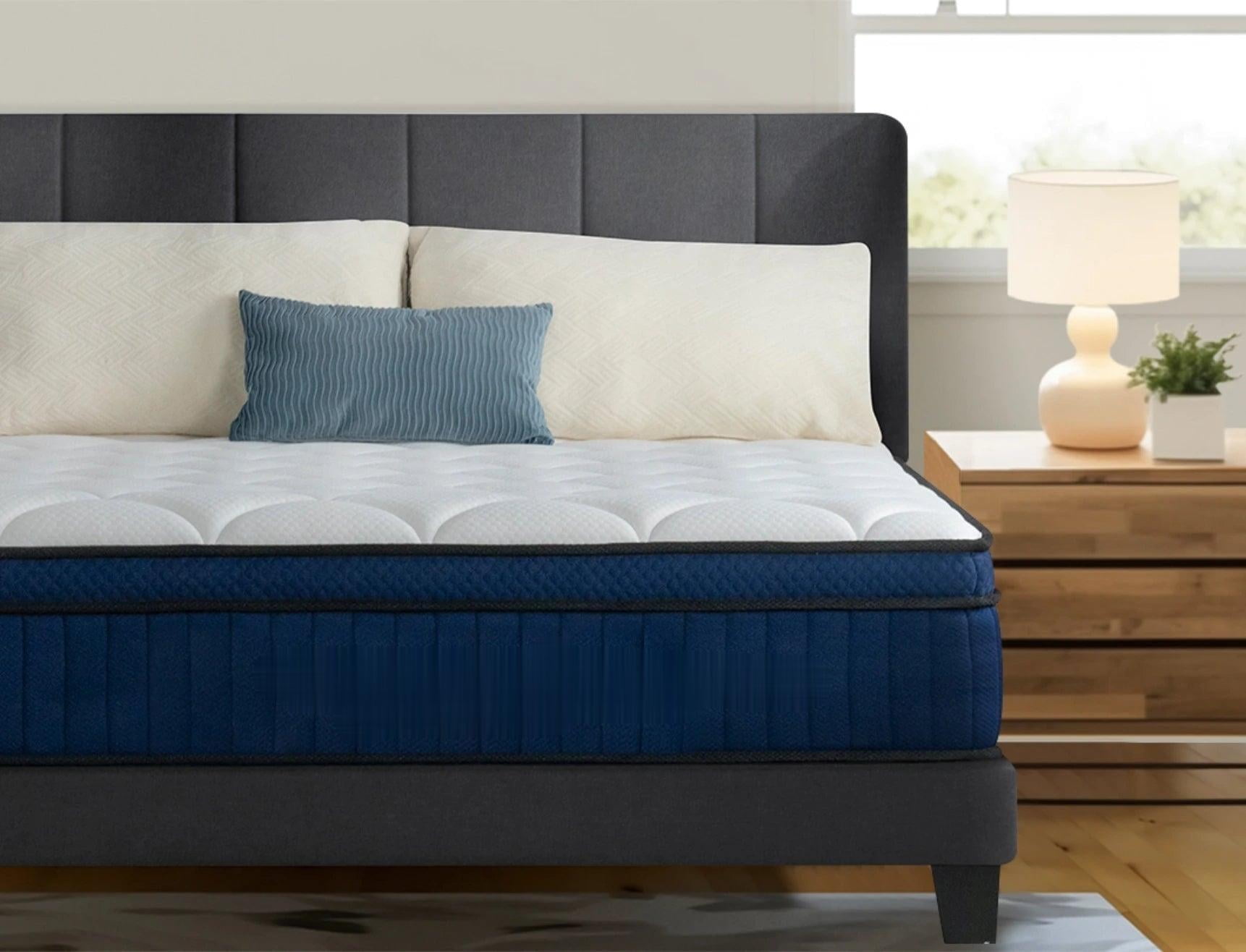 10 Inch Full Size Hybrid Mattress - Breathable Cool Cover, Memory Foam ...