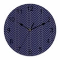 10 Inch Geometric Line Wall Clock, Yellow Border Indigo Blue Background ...