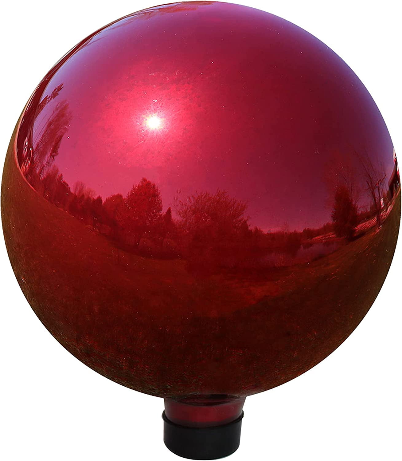 10-Inch Glass Mirrored Stainless Steel Gazing Globe - Elegant Ball Lawn ...