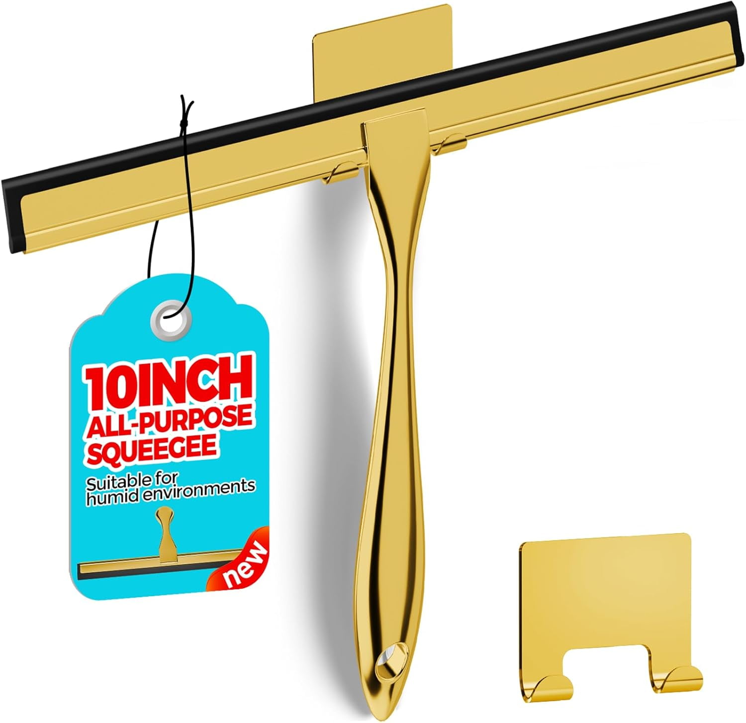 10-Inch Golden All-Purpose Shower Squeegee for Shower Doors, Tile ...