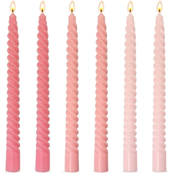 10 Inch Gradient- Spiral Taper Candle Set, 6 Pack Unscented Dripless ...