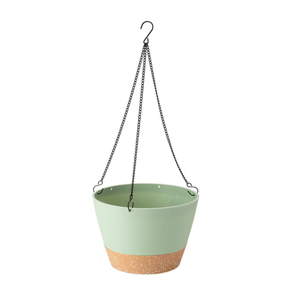 10 Inch Hanging Planter, Plastic Self-Absorbent Hanging Flower Plant ...