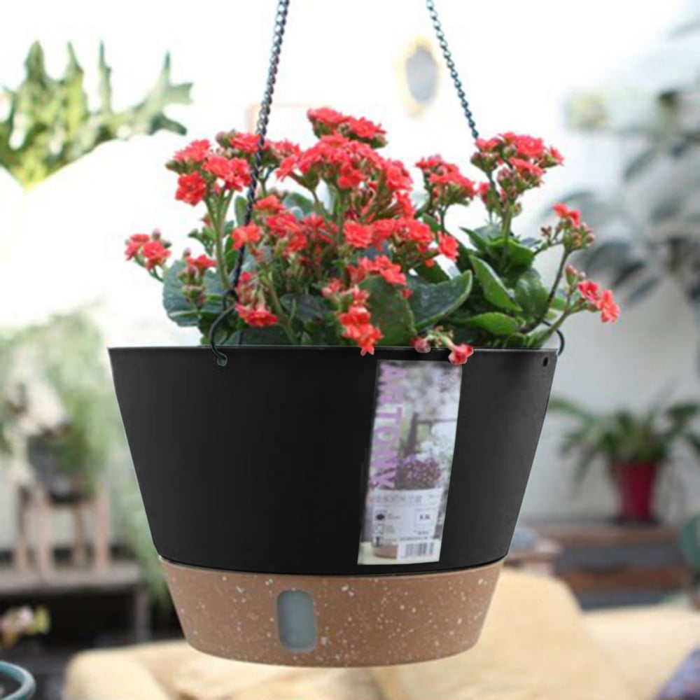 10 Inch Hanging Planters for Indoor Outdoor Plants, 1 Pack Self ...