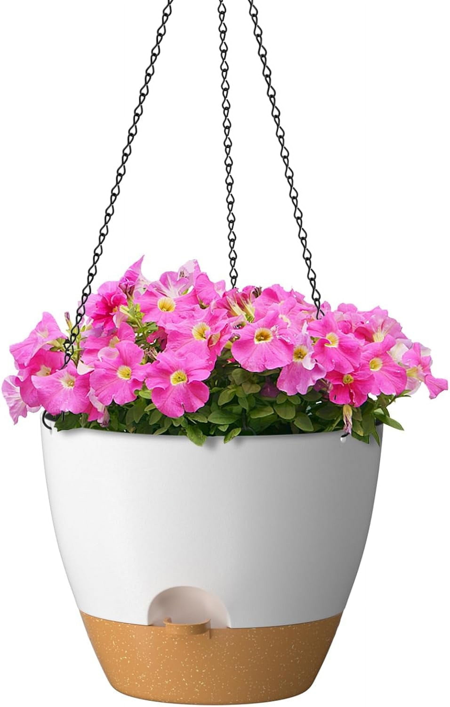 10 Inch Hanging Planters for Indoor Outdoor Plants, 2 Pack Self ...