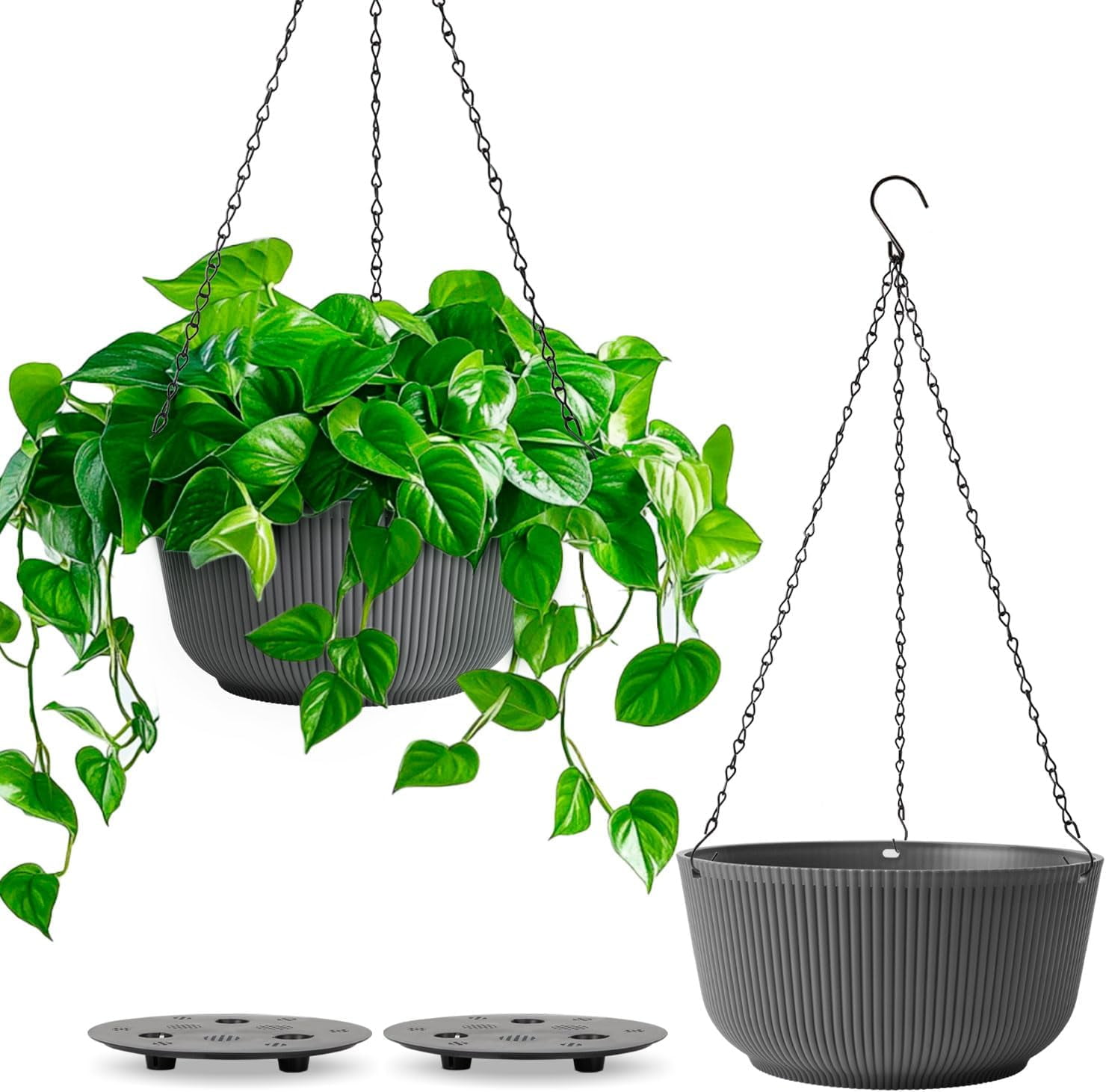 10 Inch Hanging Planters for Indoor Outdoor Plants, Hanging Plant Pot ...