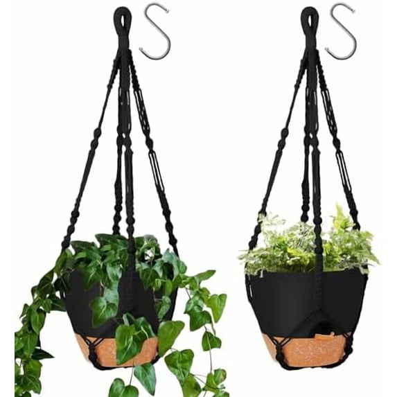 10 Inch Hanging Planters with Macrame Plant Hanger for Indoor and ...