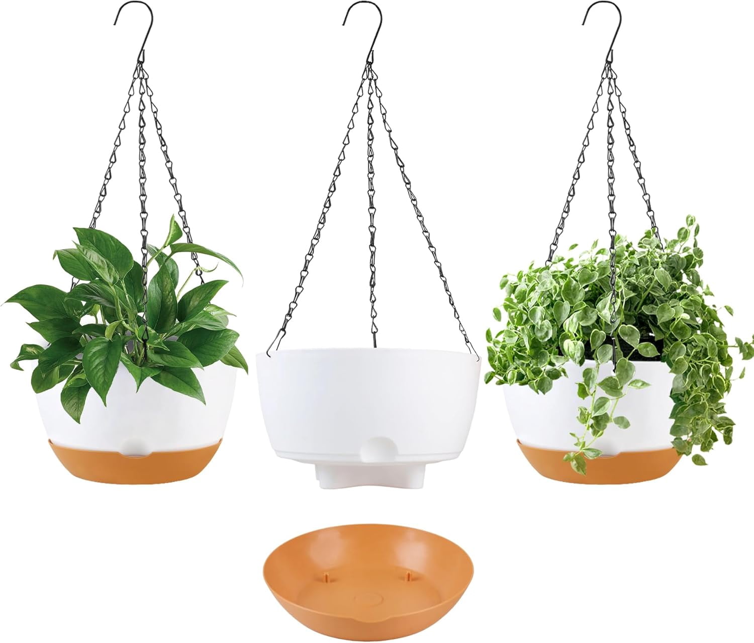 10 Inch Hanging Planters Self Watering Pots for Indoor Plants, 3 Pack ...