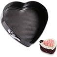 10 Inch Heart Shaped Cake Pan, Removable Bottom Stainless Steel Cake ...