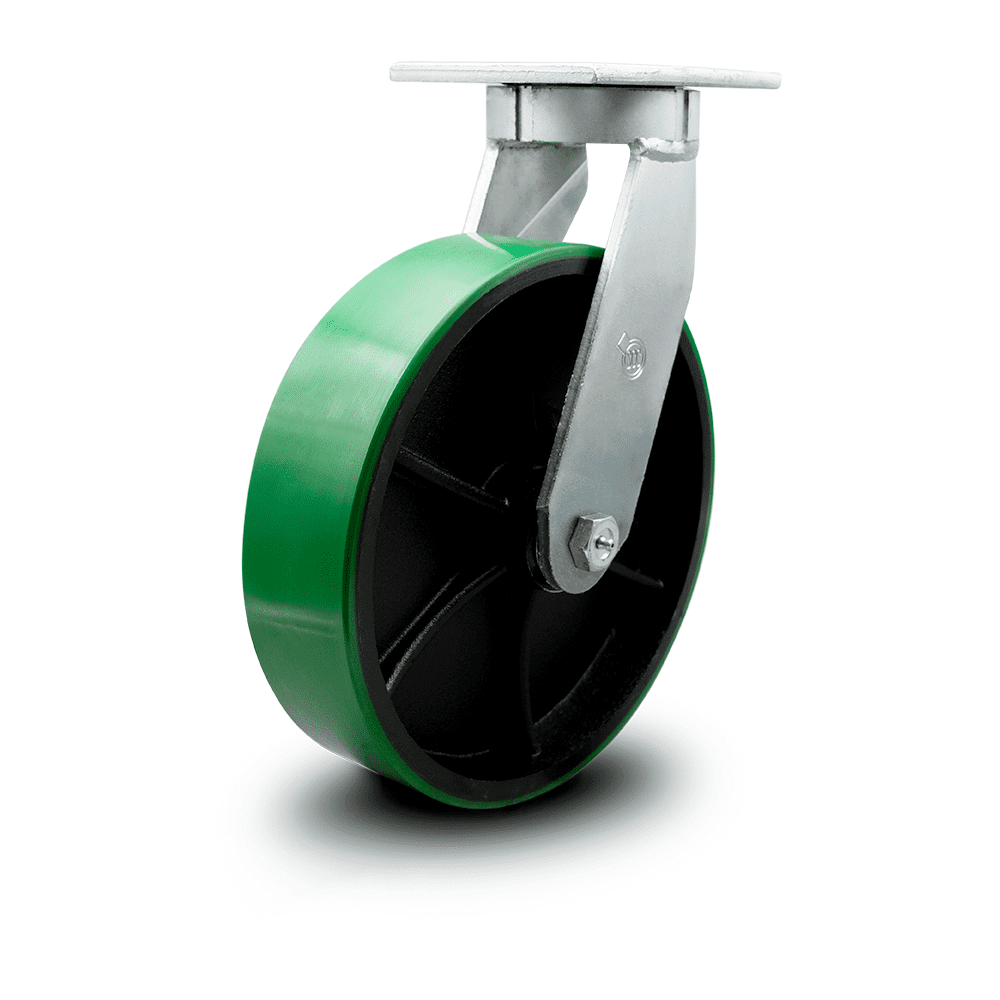 10 Inch Heavy Duty Green Poly on Cast Iron Wheel Swivel Caster with ...