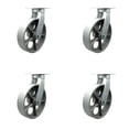 10 Inch Heavy Duty Semi Steel Cast Iron Caster Set with Swivel Locks ...