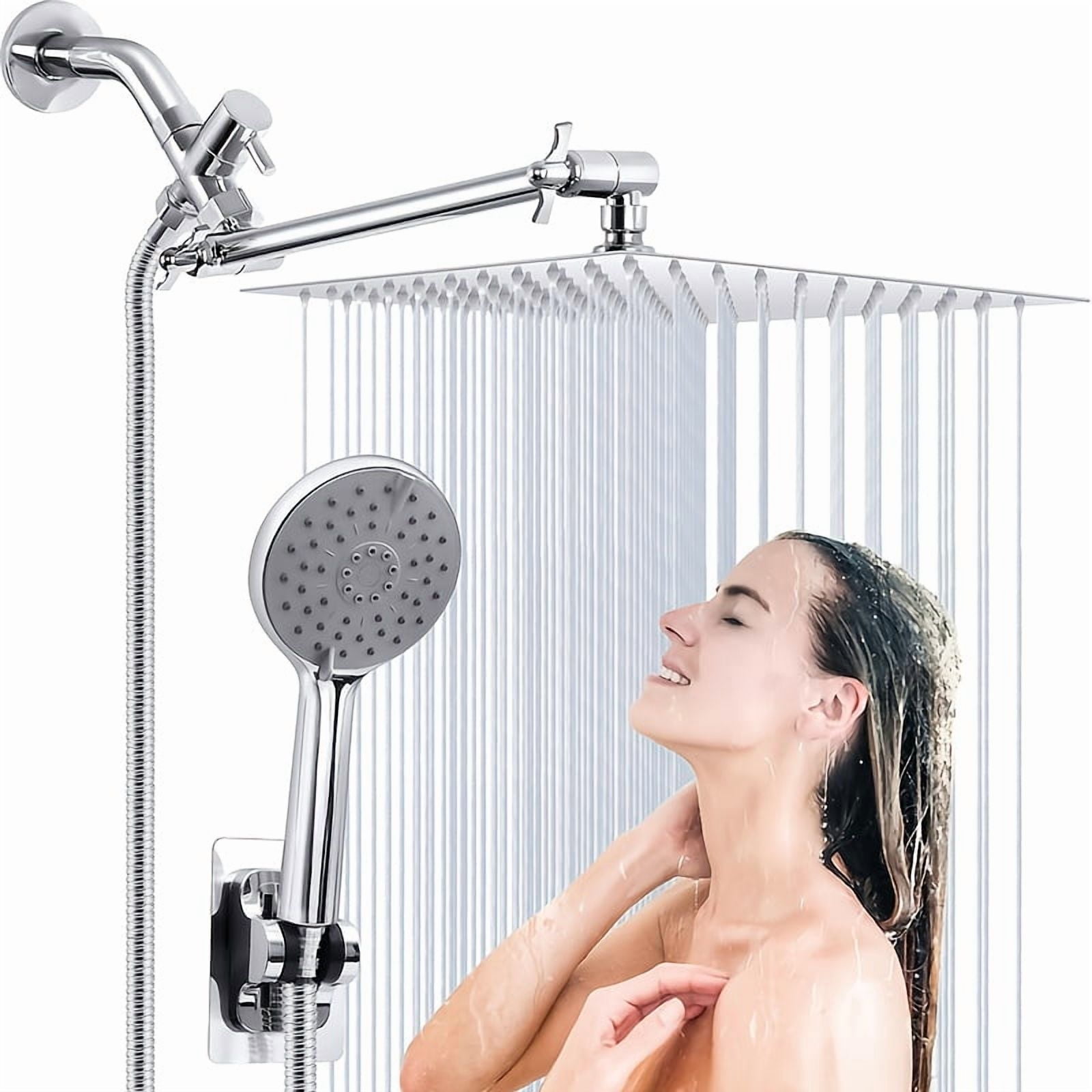 10-Inch High-Pressure Rain Shower Head Combo - 11-Inch Adjustable ...