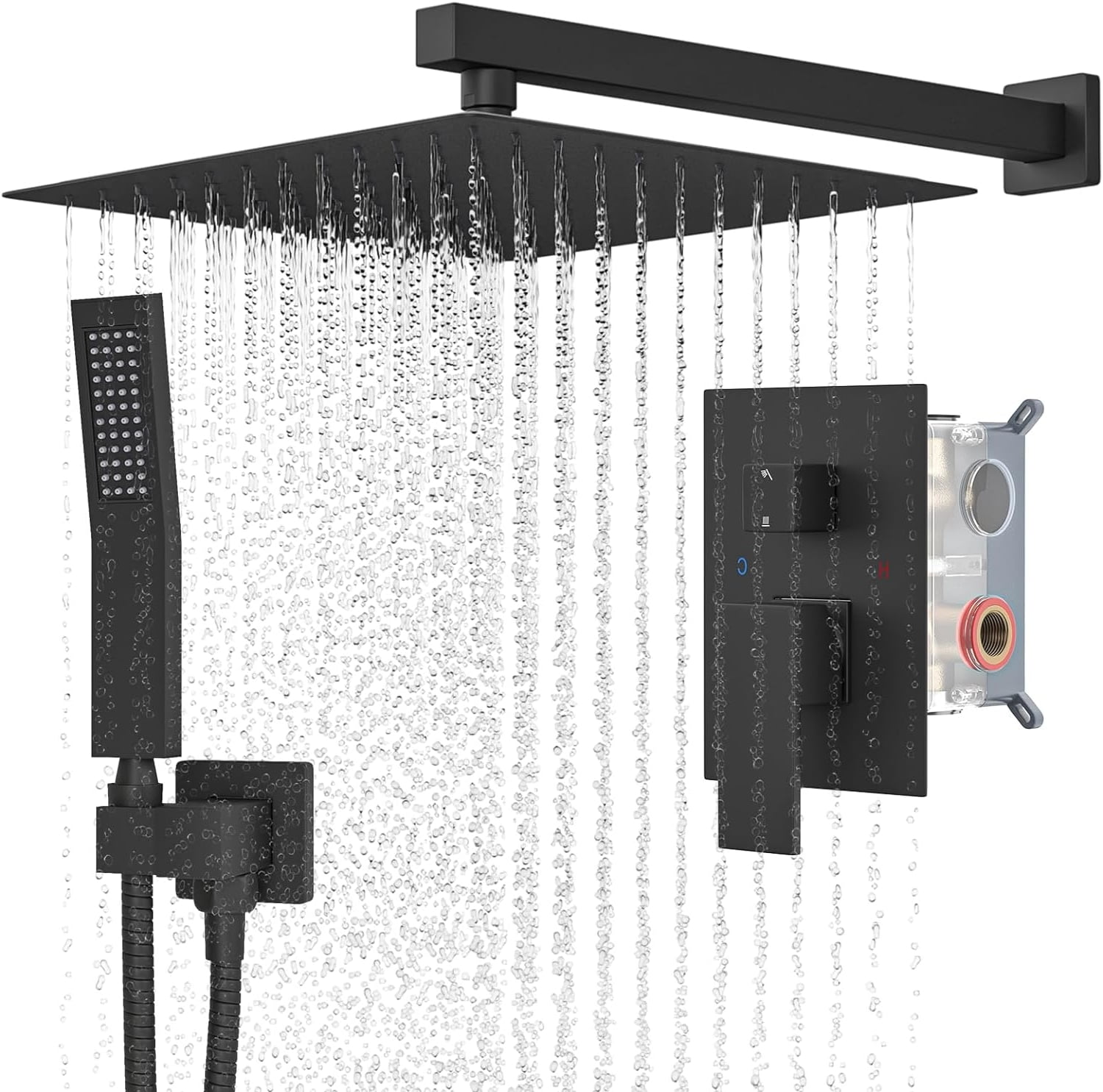 10 Inch High Pressure Shower System, Handheld Spray Combo & Rainfall ...