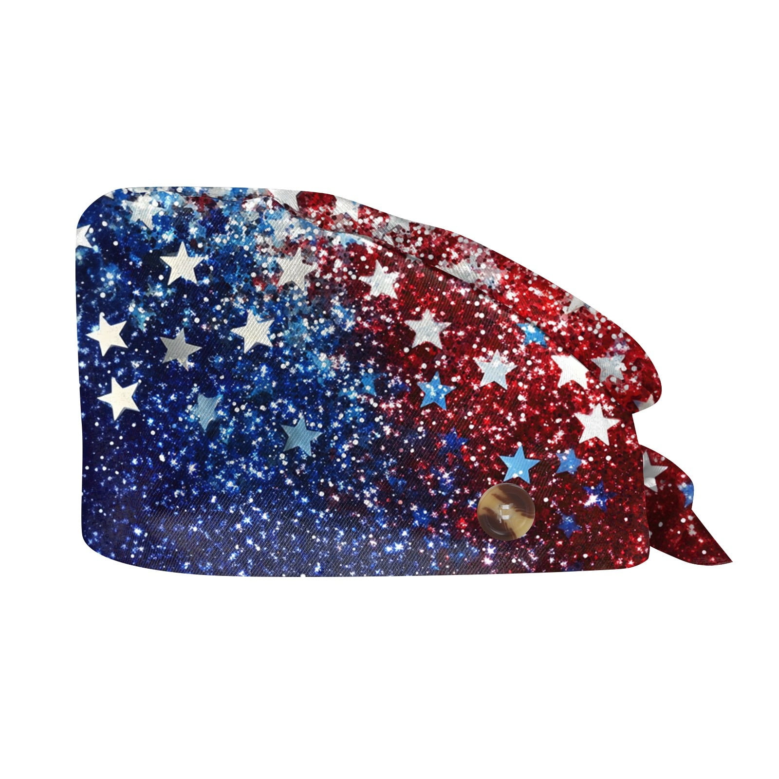 10 Inch Independence Day Star Scrub Hats American Red Blue and White ...