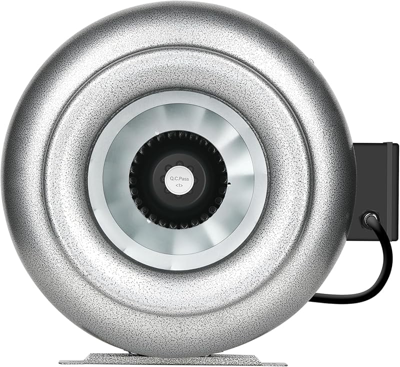 10 Inch Inline Duct Fan, 862 CFM Ventilation Duct Fan HVAC Exhaust ...