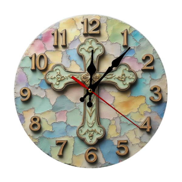 10 Inch Irish Cross Silent Wall Clock- Compact Wooden Silent Quartz ...