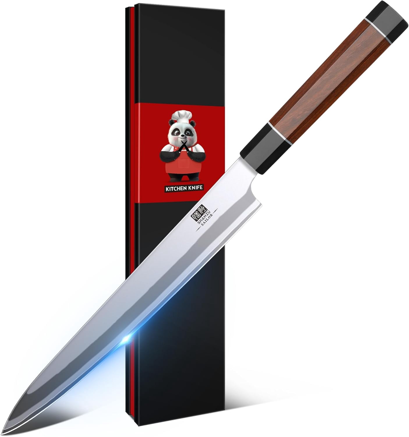 10 Inch Japanese Sushi Knife, 9 Layers 10Cr15MoV High Carbon Steel ...