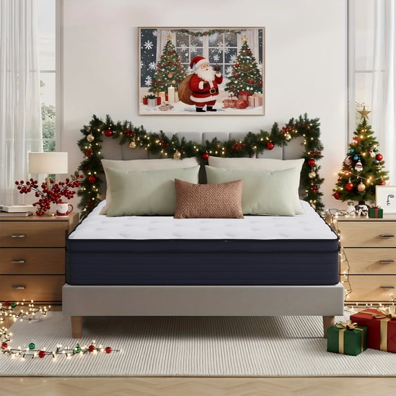 10-Inch King Bed-in-a-Box Hybrid Mattress with Memory Foam ...