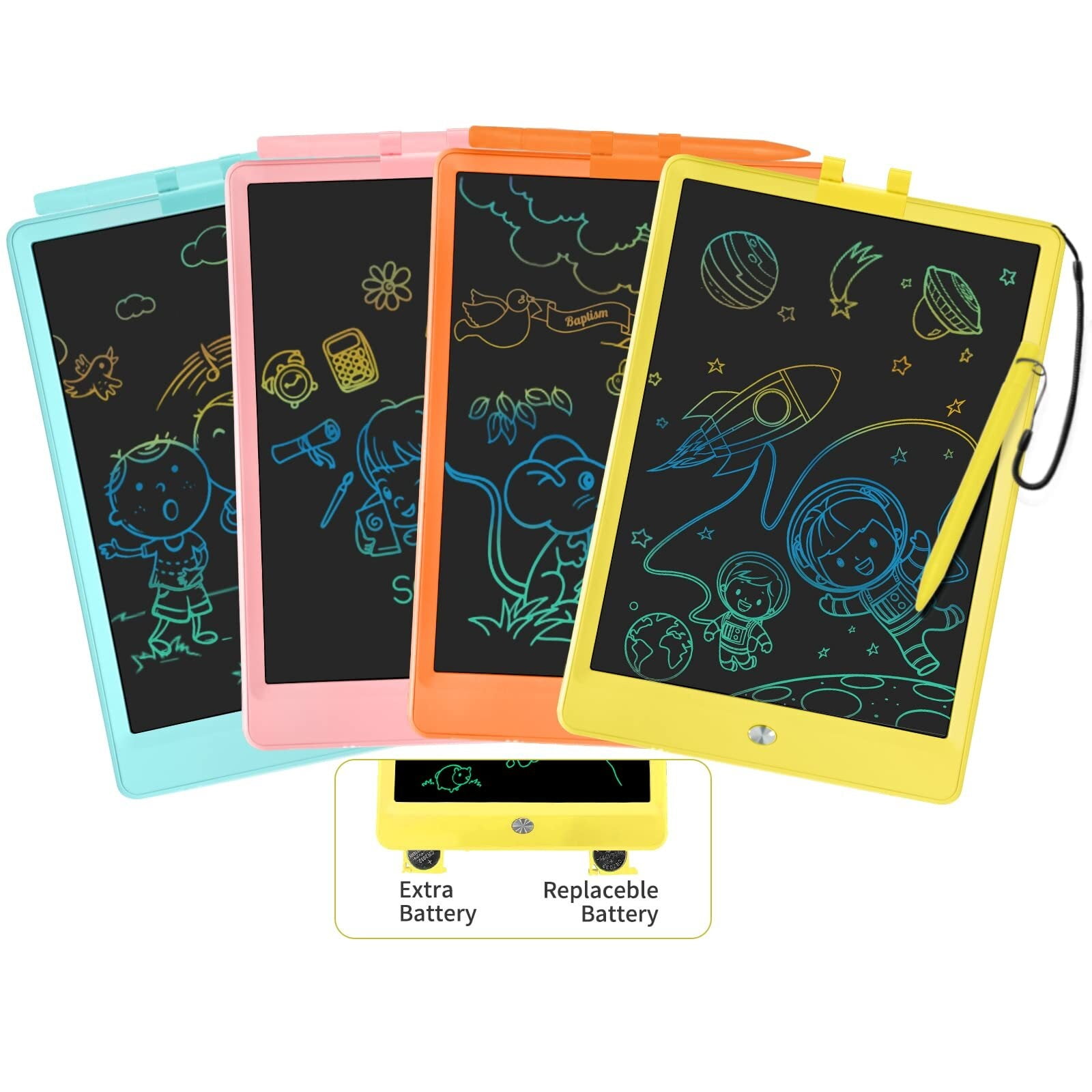 10 Inch LCD Writing Tablet for Kids 4 Pack Reusable Drawing Pad ...