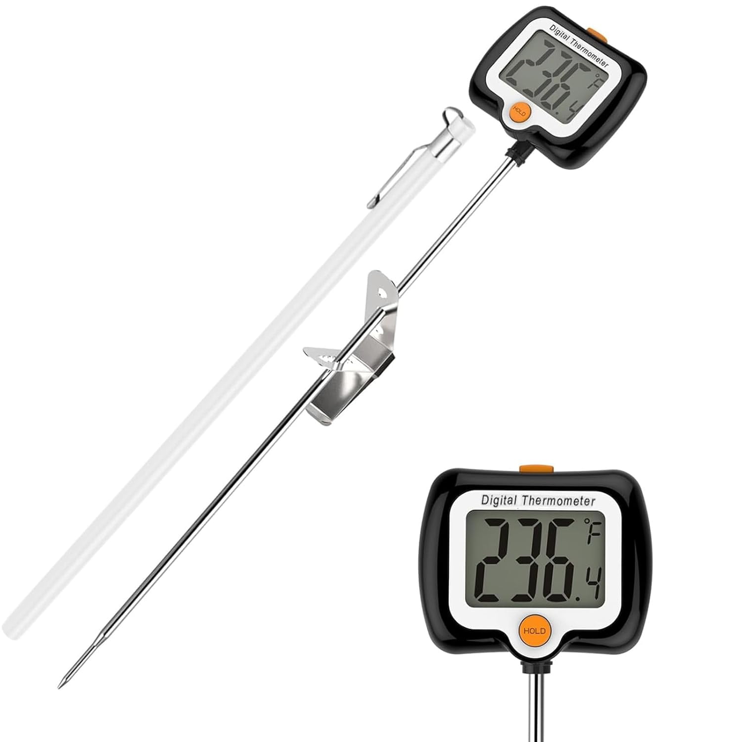 10 Inch Long Digital Candy Thermoometer with Pot Clip,Deep Fry ...