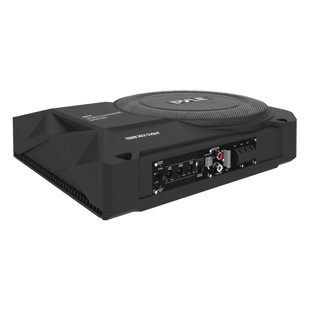 10-Inch Low-Profile Amplified Subwoofer System - 900 Watt Compact ...