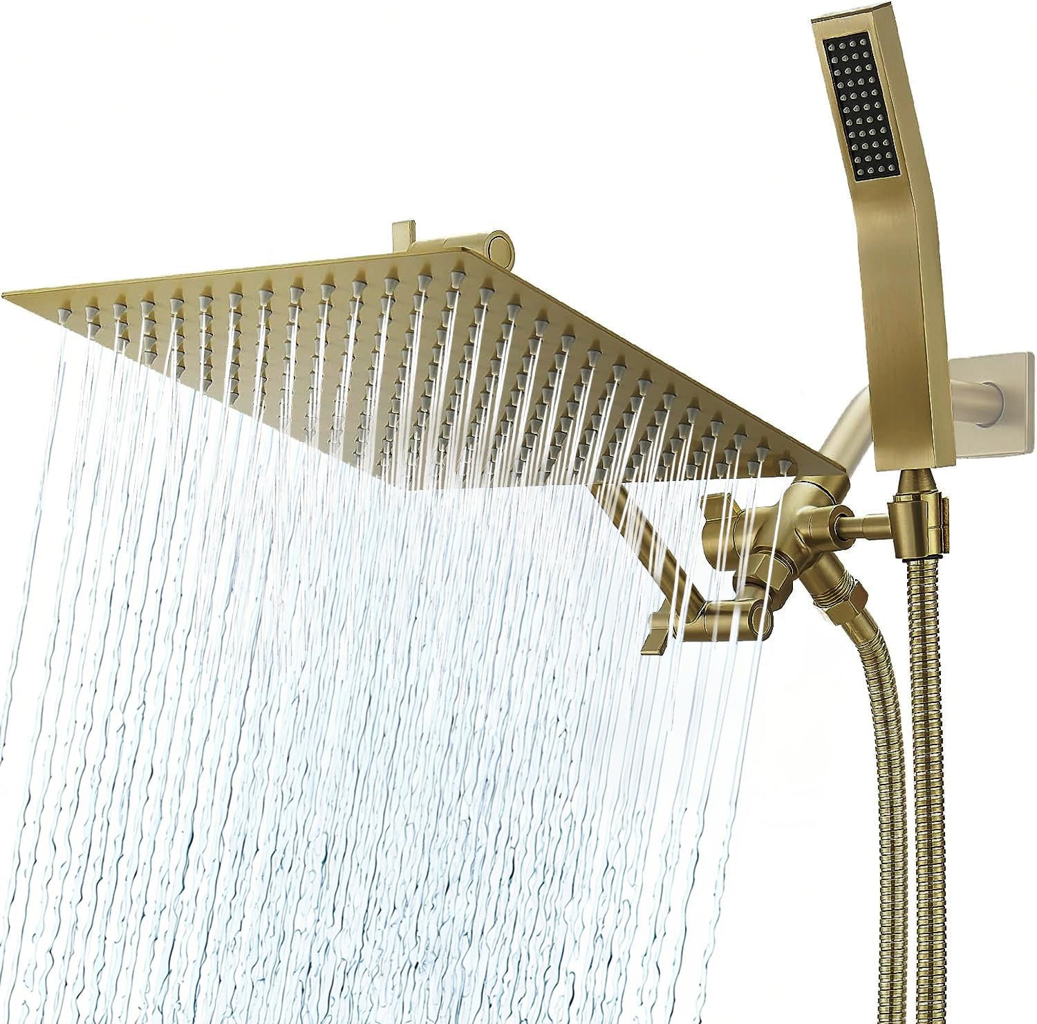 10 Inch All Metal Rain Shower Head With Handheld, High Pressure Dual ...