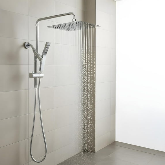 10 Inch Metal Rain Shower Heads with Handheld Spray Combo, Dual Shower ...