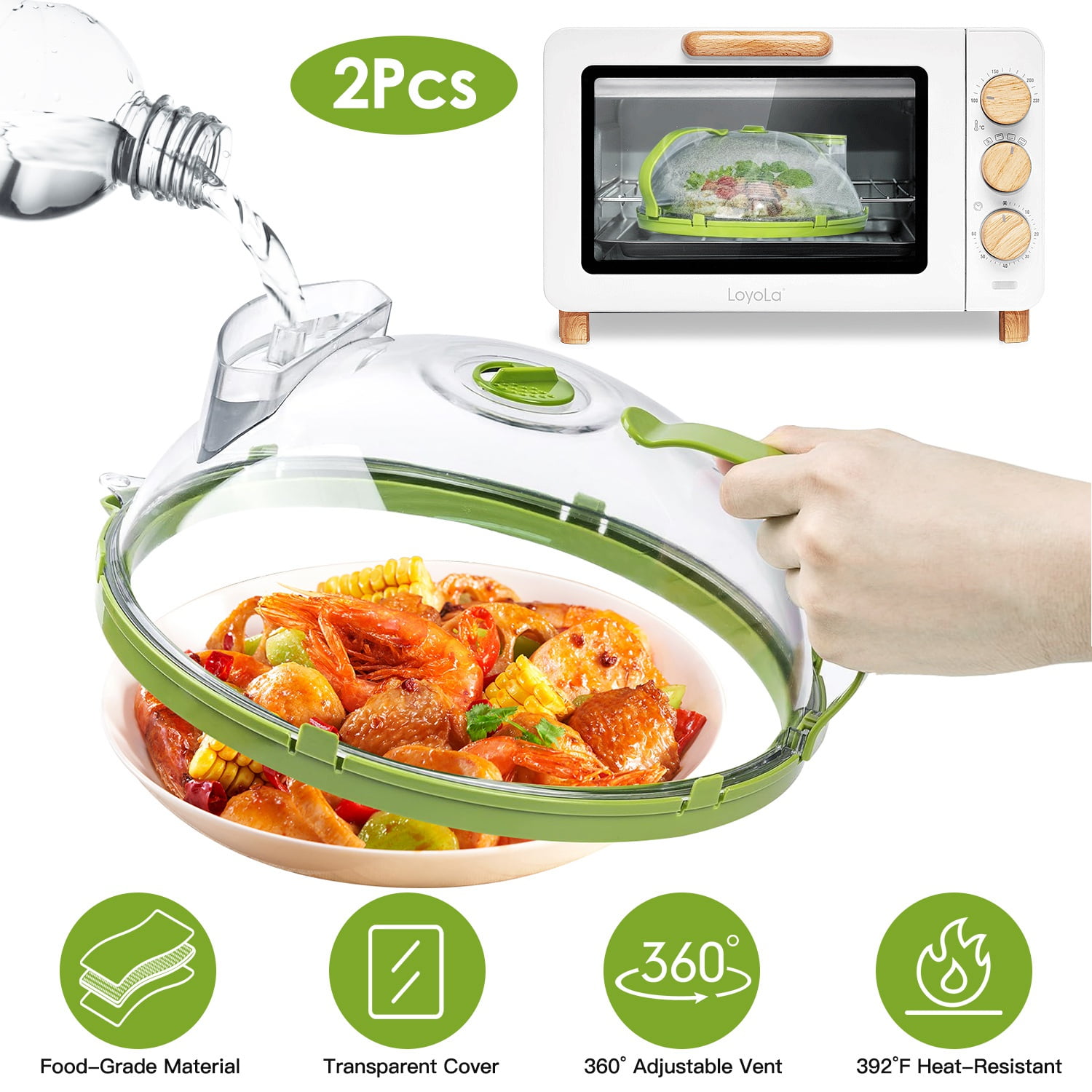 10 Inch Microwave Splatter Cover for Food Guard, iMounTEK 2PCS Clear ...