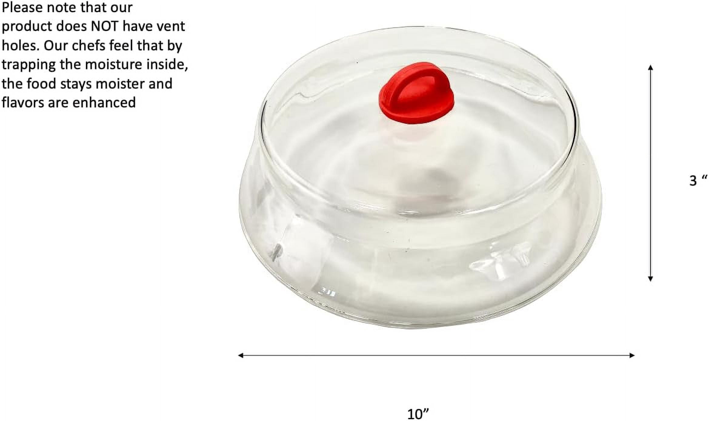 10 Inch Microwave Tempered Borosilicate Glass Plate Cover with Red Easy ...