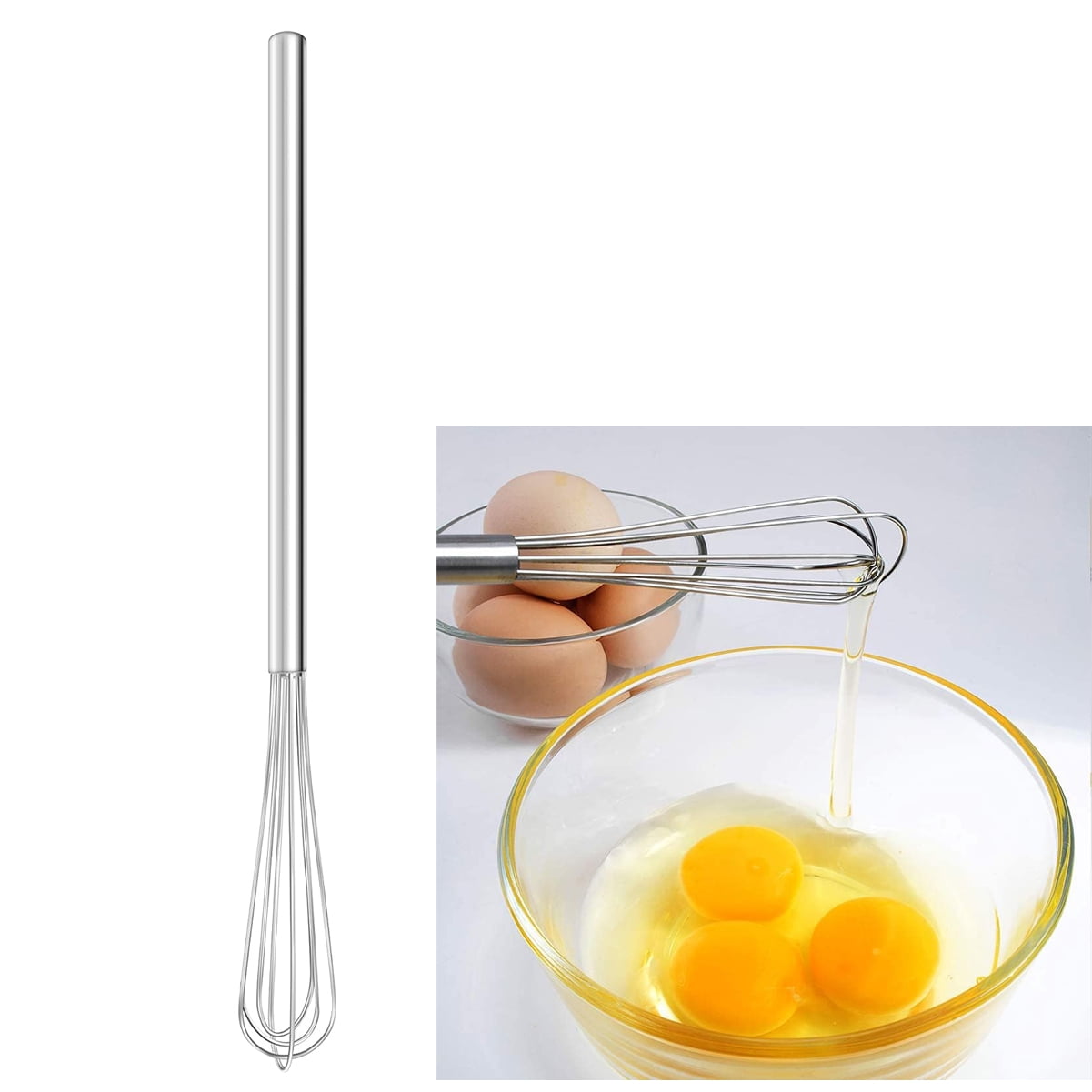 10 Inch Mini Whisk, Small Whisk, Stainless Steel Skinny Whisk Egg ...