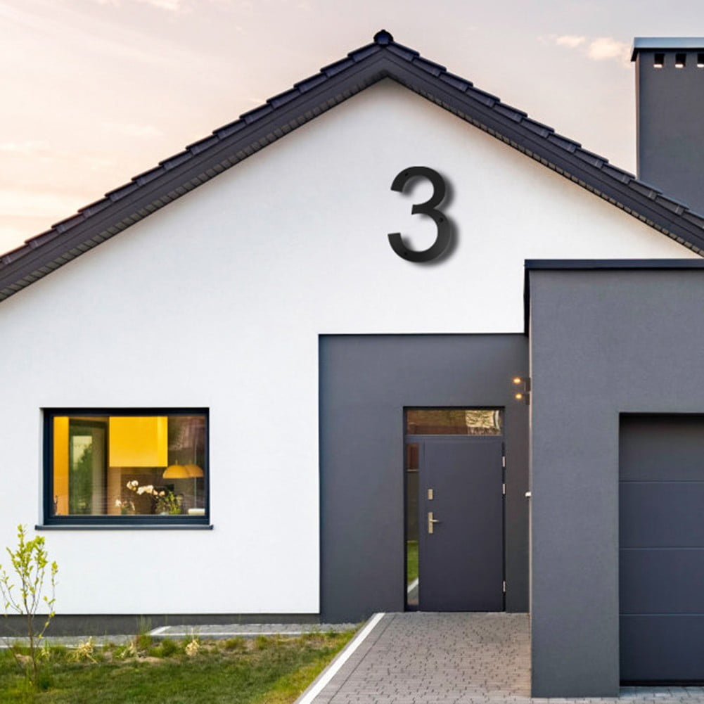 10 Inch Modern Floating House Numbers for Home Address, Black, Large ...