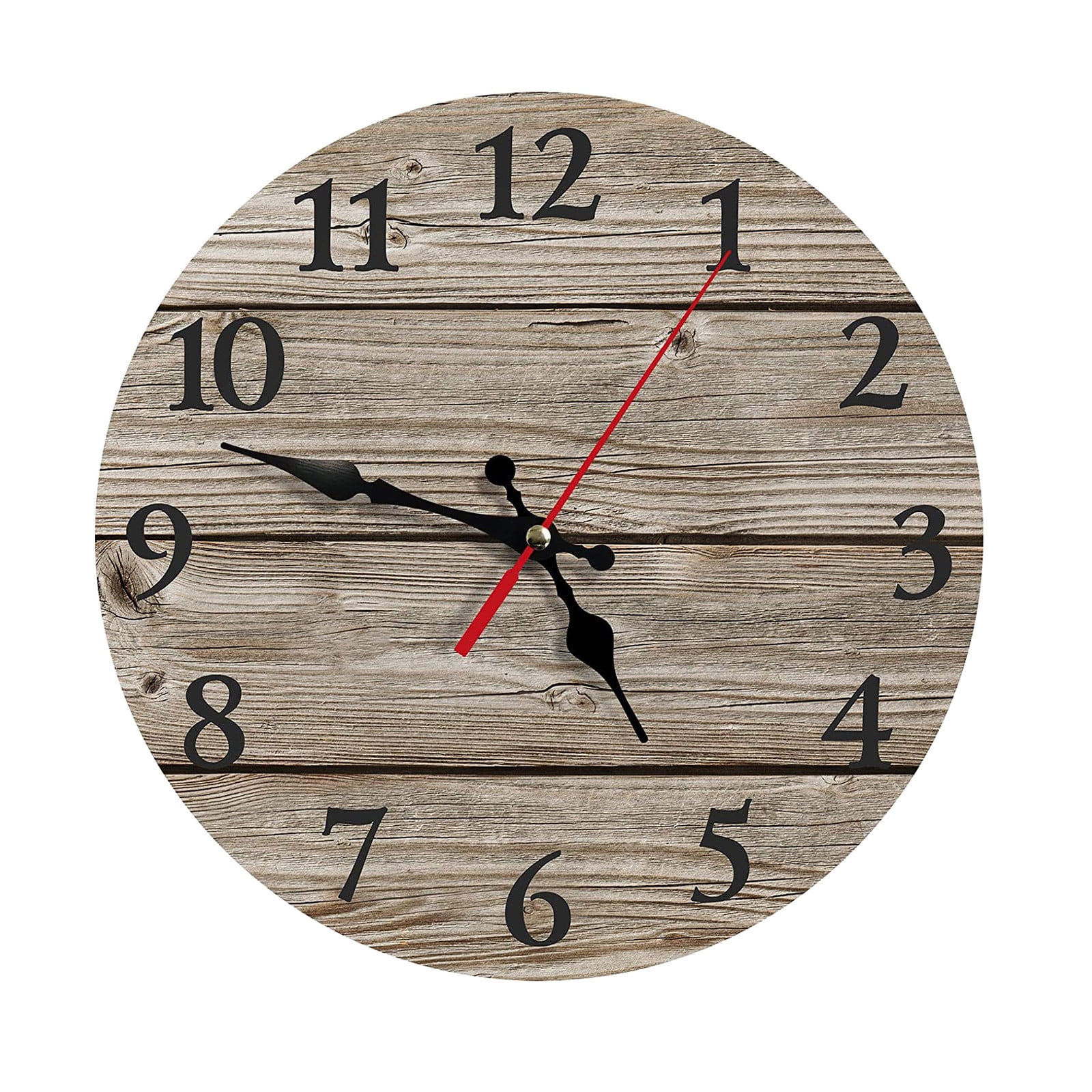 10-Inch Modern Minimalist Wooden Wall Clock with Creative Digital ...