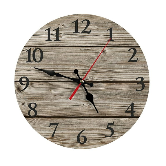 10-Inch Modern Minimalist Wooden Wall Clock with Creative Digital ...