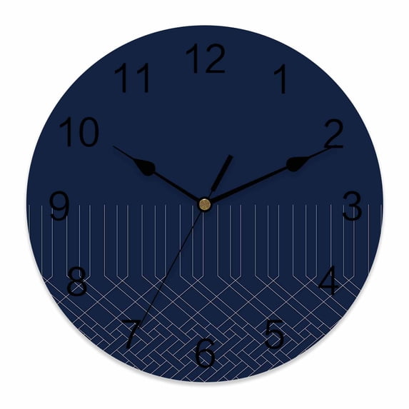 10 Inch Navy Blue Wall Clock, Minimalism Geometric Texture Modern Art ...