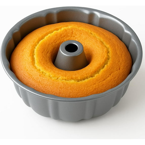 10-Inch Nonstick Cake Pan, Fluted Tube Pan for Pound Cakes, Muffins ...