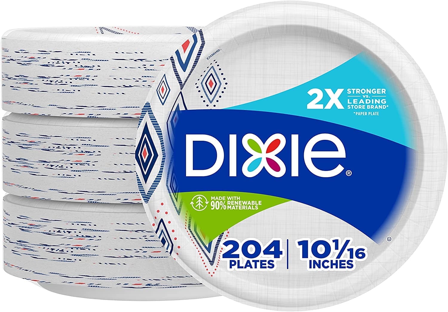 "10 Inch Paper Plates, Dinner Size Printed Disposable Plate, 204 Count ...