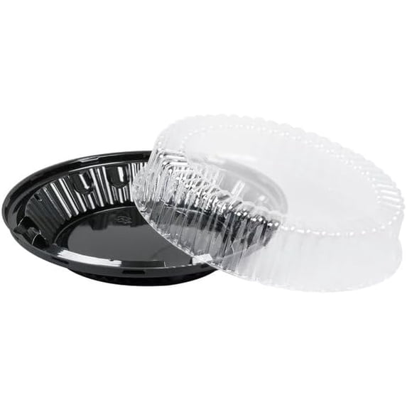 10-Inch Pie Container with High Dome Lid, Black Polystyrene Base, Clear ...
