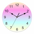 10 Inch Pink Blue Wall Clock, Purple Yellow Gradient Battery Operated ...