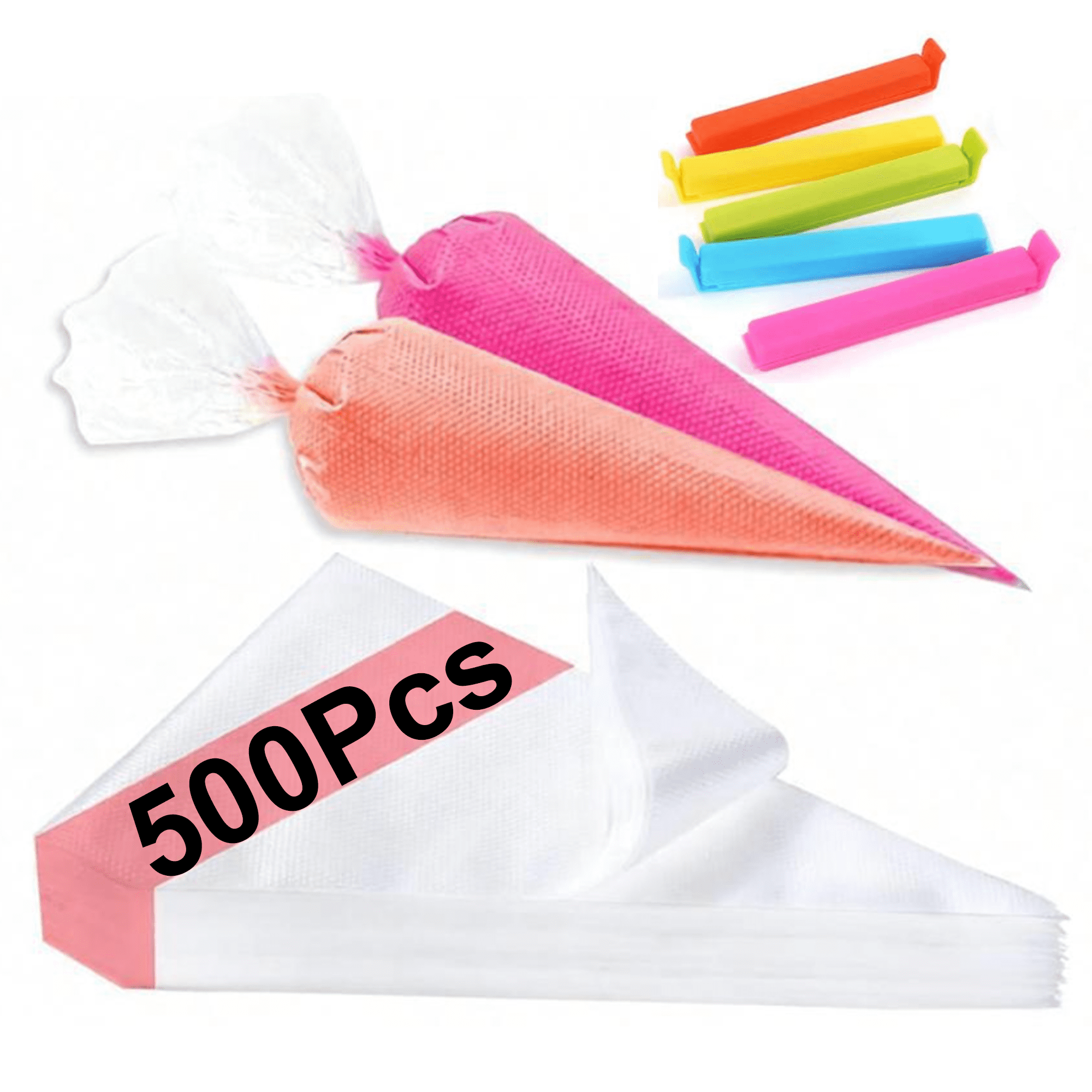 10 Inch Piping Bags, 500 Pieces Disposable Decorating Pastry Bags with ...