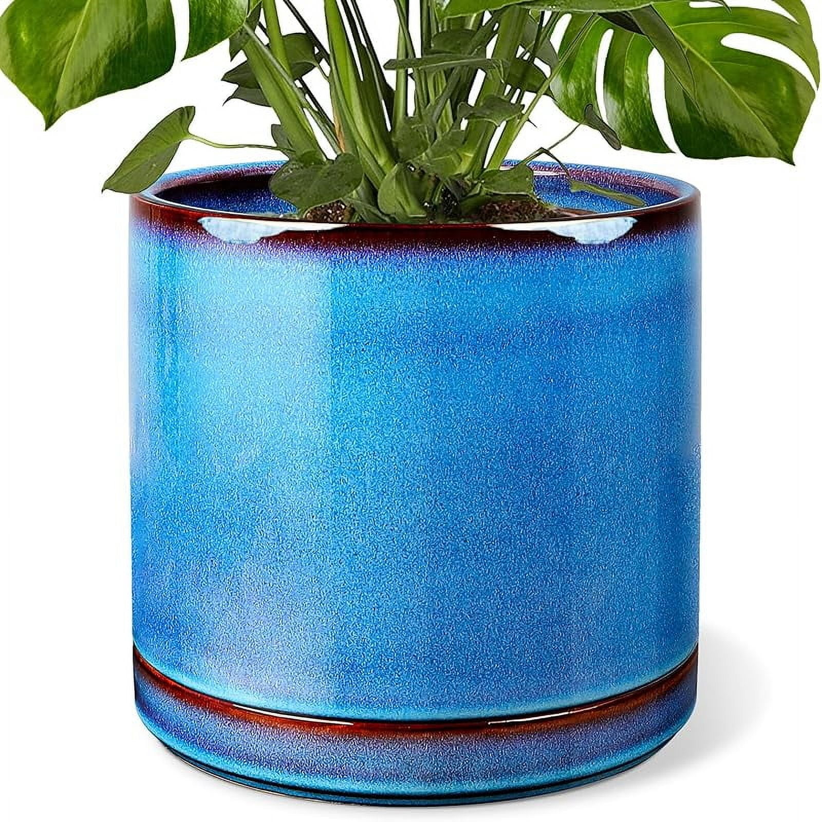 10 Inch Plant Pot, Ceramic Large Planter for Outdoor Plants, Plant Pots ...