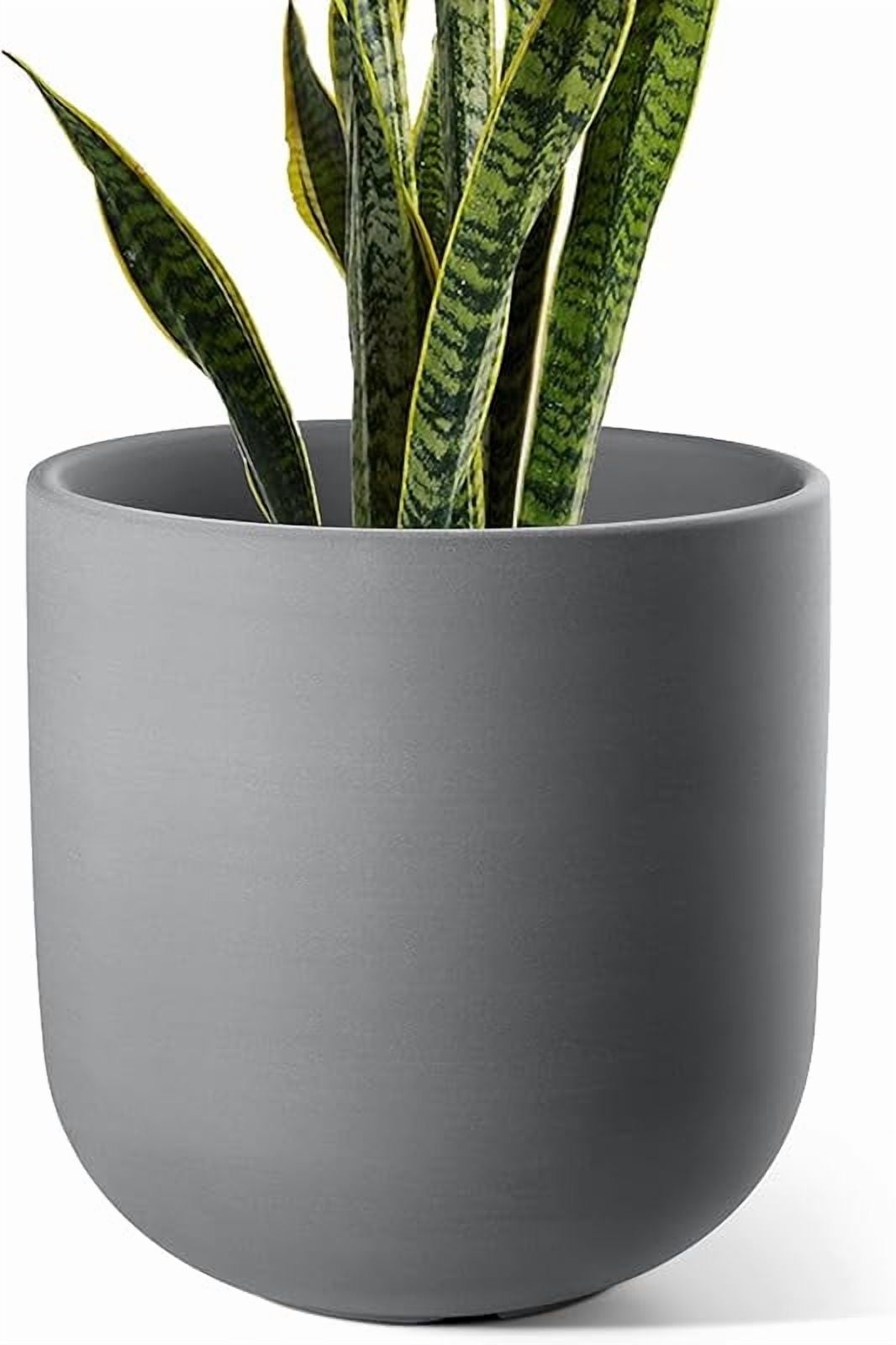 10 Inch Plant Pot, Ceramic Pots for Plants with Drainage Hole and ...