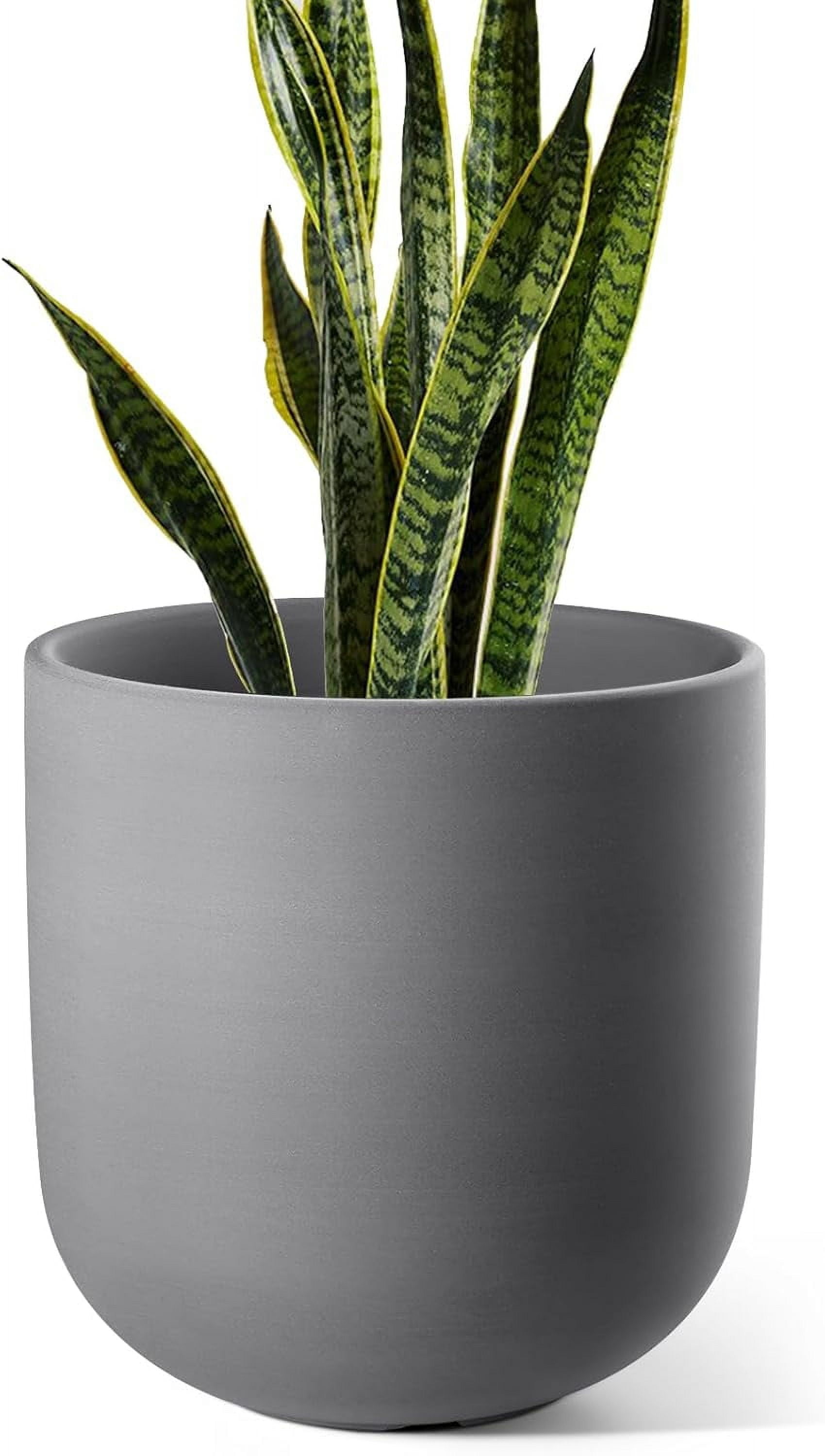 10 Inch Plant Pot, Ceramic Pots for Plants with Drainage Hole and ...