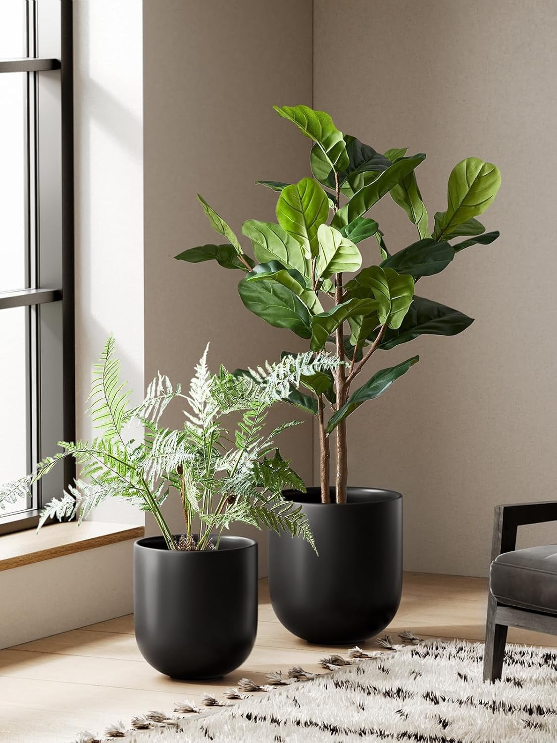 10 Inch Plant Pot, Ceramic Pots for Plants with Drainage Hole and ...