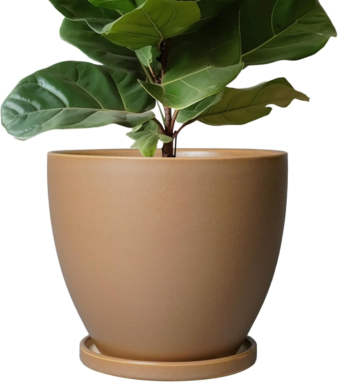 10 Inch Planter - Ceramic Pots for Plants, Planters with Drainage Hole ...