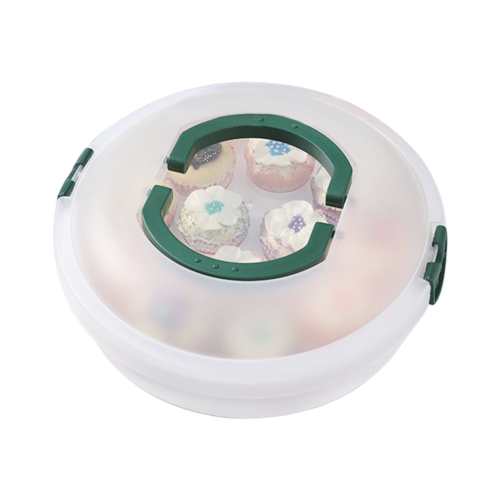 10 Inch Portable Pie Carrier with Lid and Tray 3-In-1 Round Cupcake ...