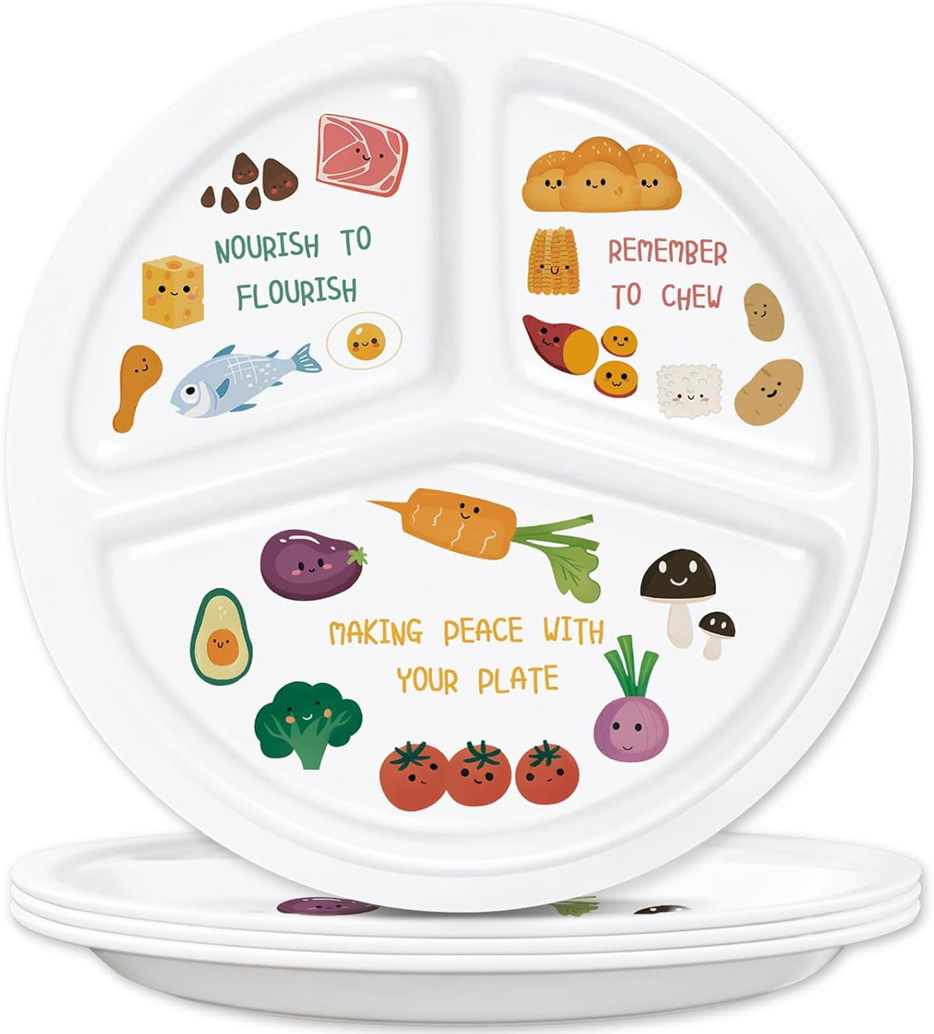 10 Inch Portion Control Bariatric Plate - Divided Melamine Plate with ...