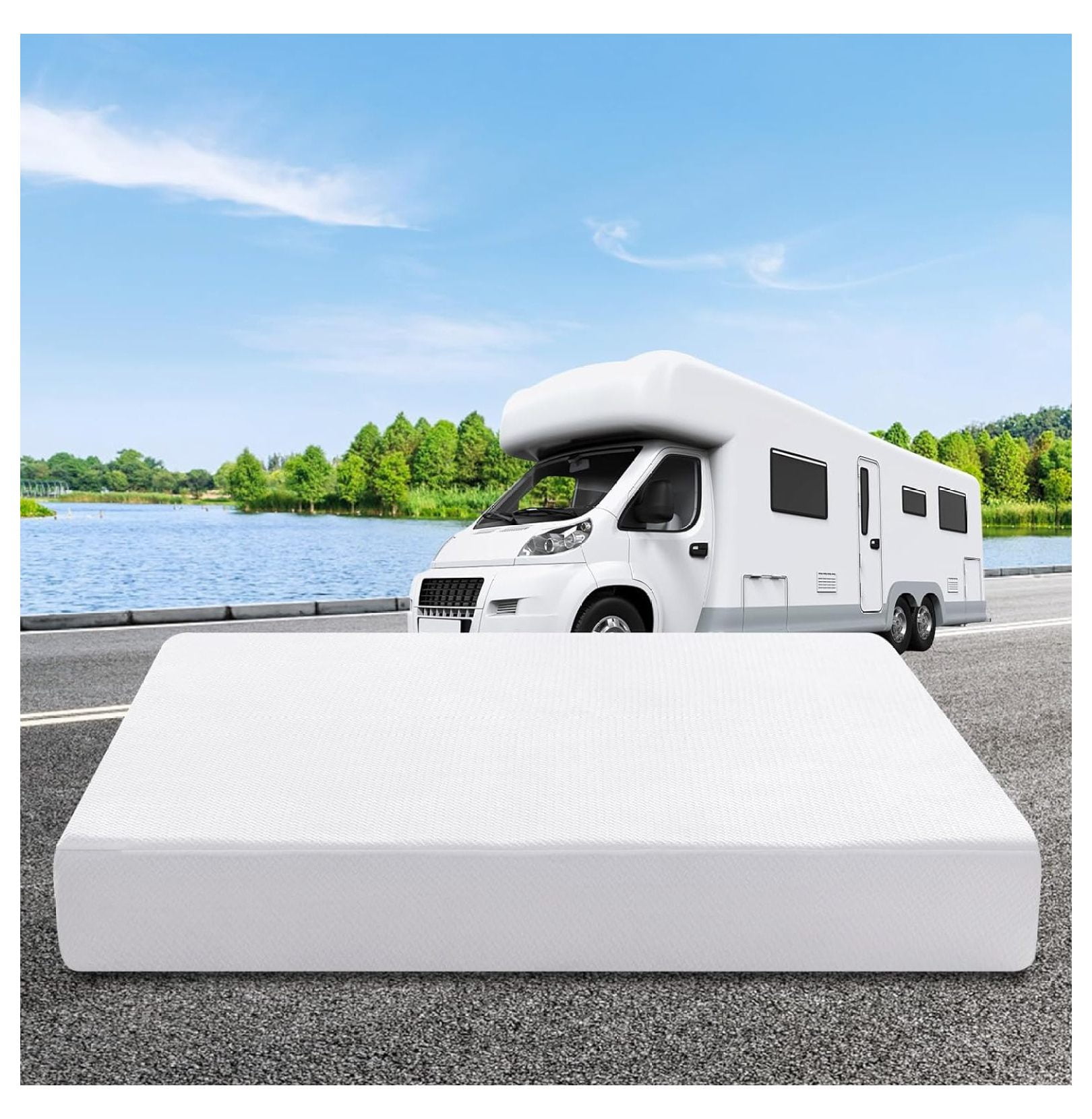 10 Inch RV Mattress Short Queen,Cooling Gel Memory Foam Mattress,Medium ...