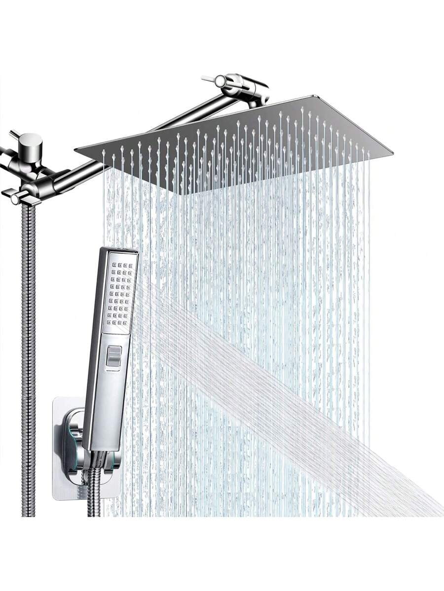 10-Inch Rain & 2-in-1 Handheld Shower Combo with Adjustable Extension ...