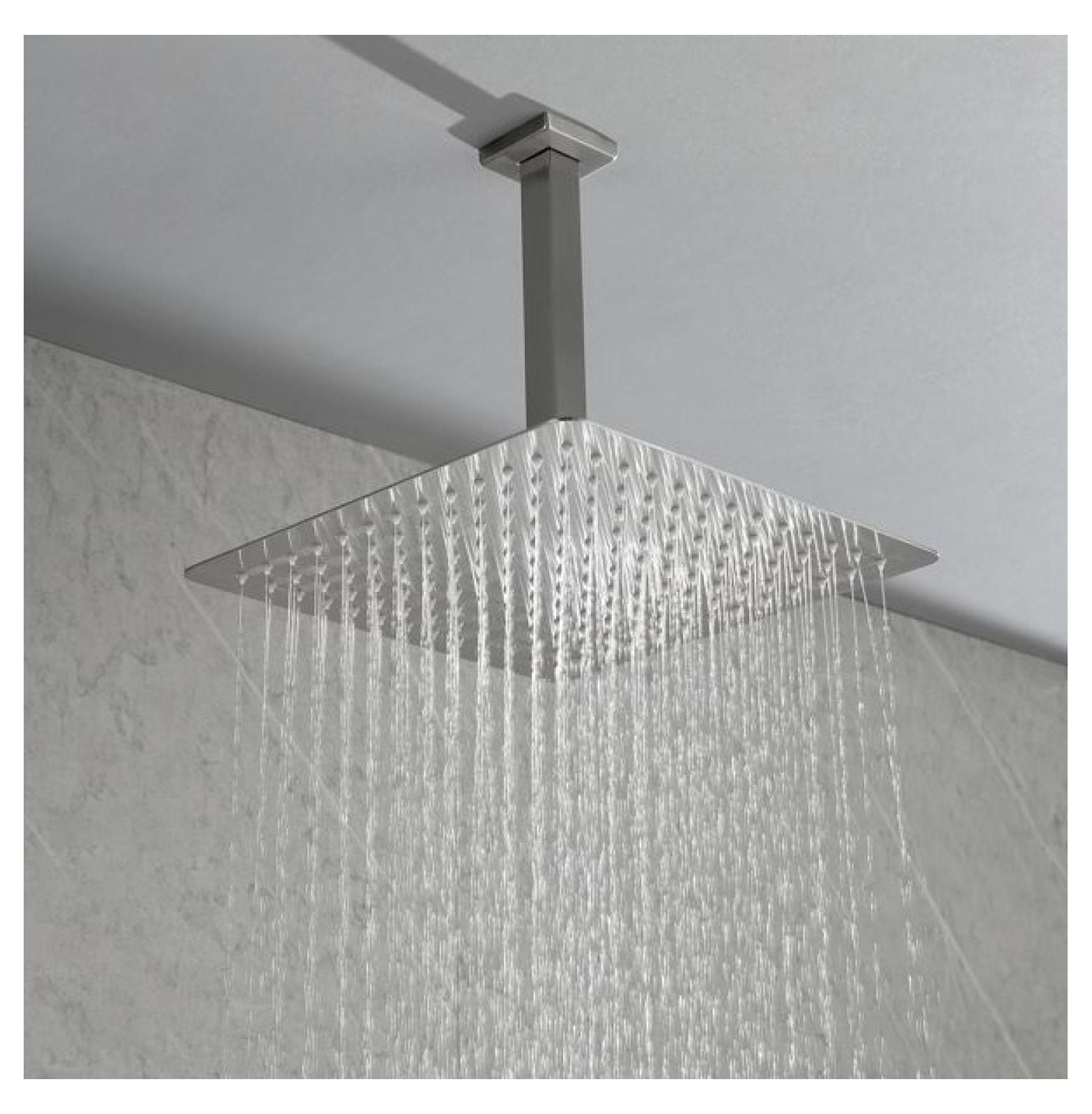 10 Inch Rain Shower Head, High Pressure Square Showerhead - 304 ...