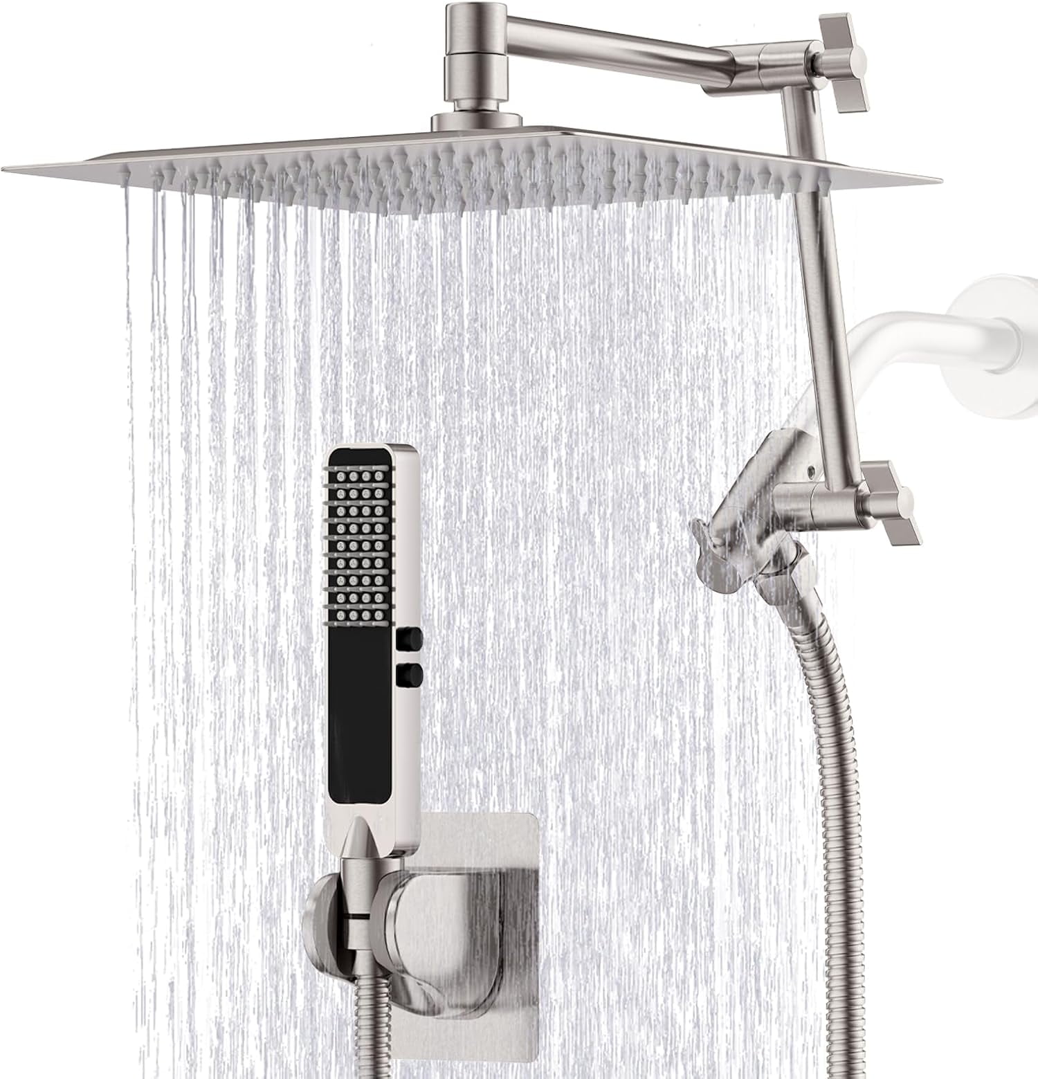 10 Inch Rainfall Shower with Handheld Combo, Wide Rain Showerhead, Dual ...